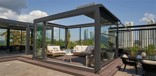 Pergola Skyroof Prestige, Bewegliche & Ausfahrbare Lamellen | Skymax